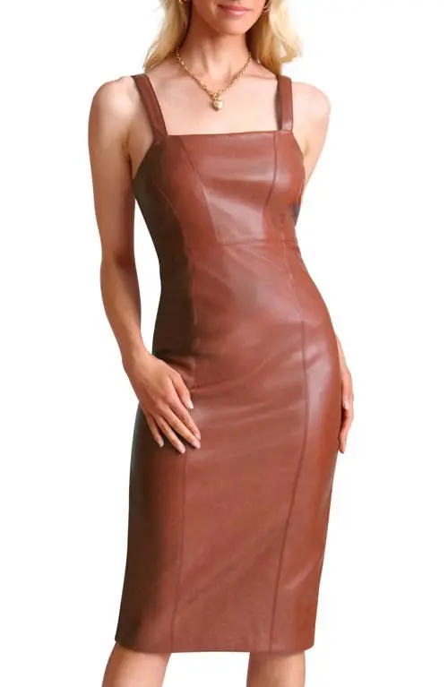 Avec Les Filles Faux-leather Sheath Dress