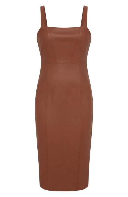 avec les filles leather dress Avec Les Filles Faux-Ever Leather Body-Con Dress Black