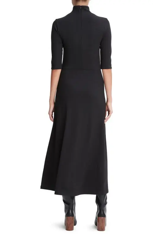 Vince Turtleneck A-line Maxi Dress - Black