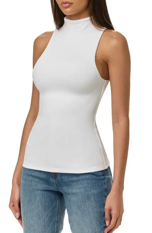 Naked Wardrobe Sleeveless Mock Neck Top - White