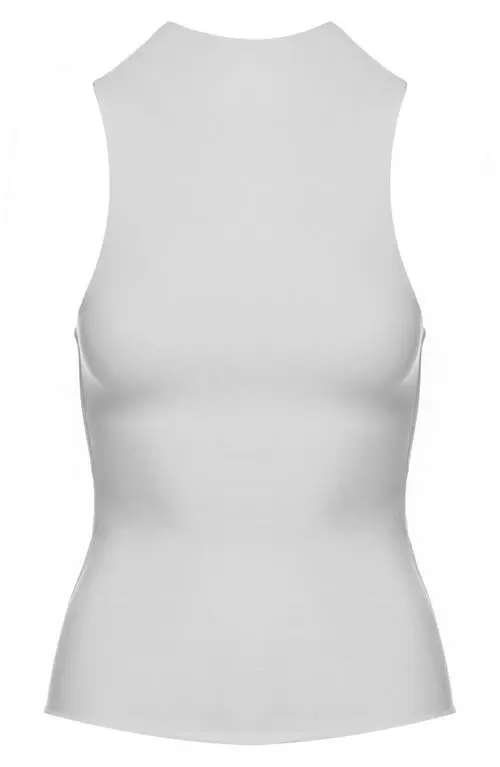 Naked Wardrobe Sleeveless Mock Neck Top - White