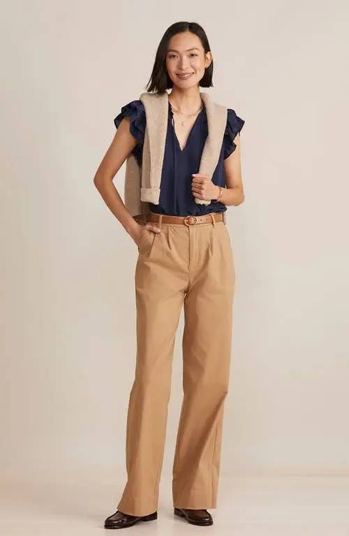 Vineyard Vines Cupro & Silk Flutter Sleeve Top