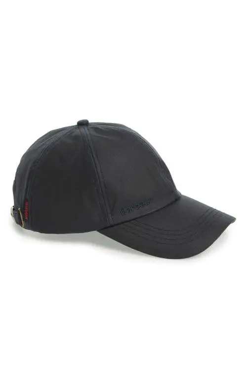 Barbour Waxed Cotton Baseball Cap - Navy