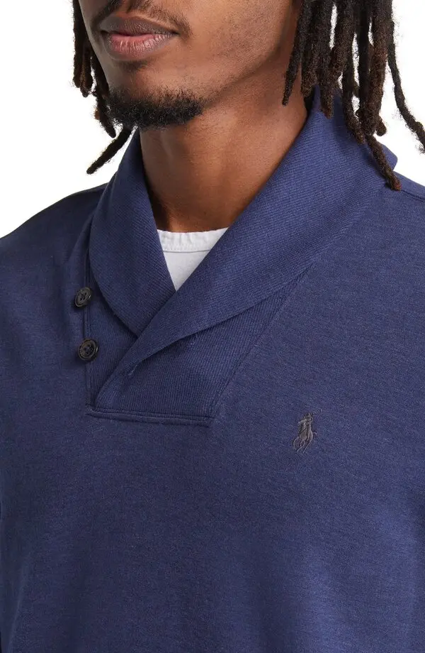 Ralph Lauren Shawl Collar Double Knit Jersey Pullover