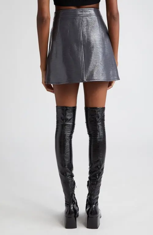 COURREGES Re-edition Vinyl Miniskirt - Steel Grey