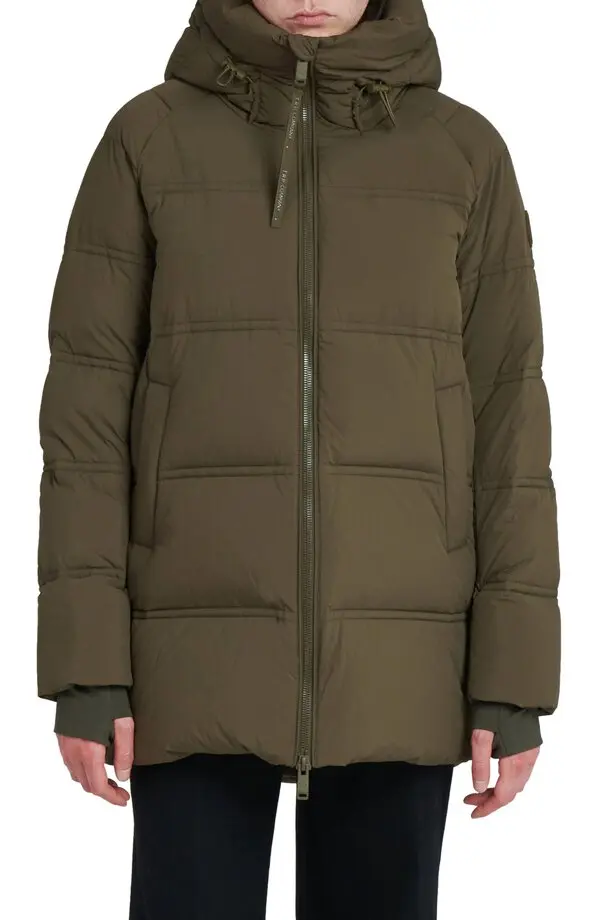 THE RECYCLED PLANET COMPANY Orva Water Resistant Hooded Down Puffer Jacket