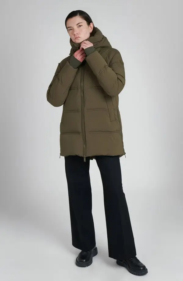 THE RECYCLED PLANET COMPANY Orva Water Resistant Hooded Down Puffer Jacket