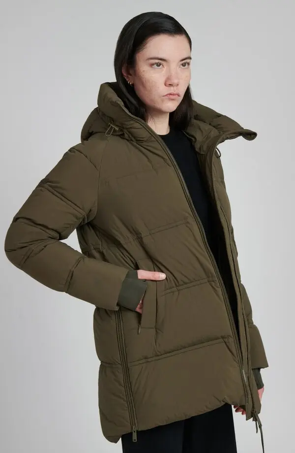 THE RECYCLED PLANET COMPANY Orva Water Resistant Hooded Down Puffer Jacket