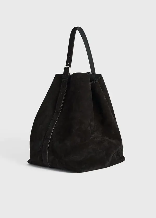 TOTEME Belted Suede Tote Bag - Brown