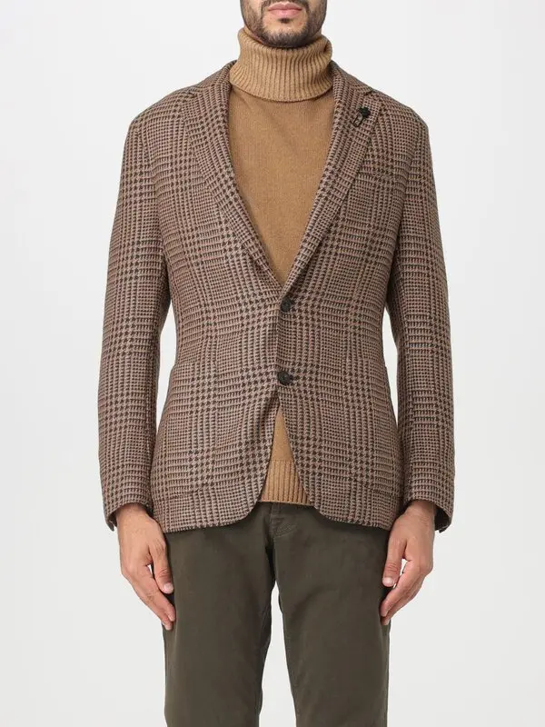 LARDINI Plaid Blazer - Black