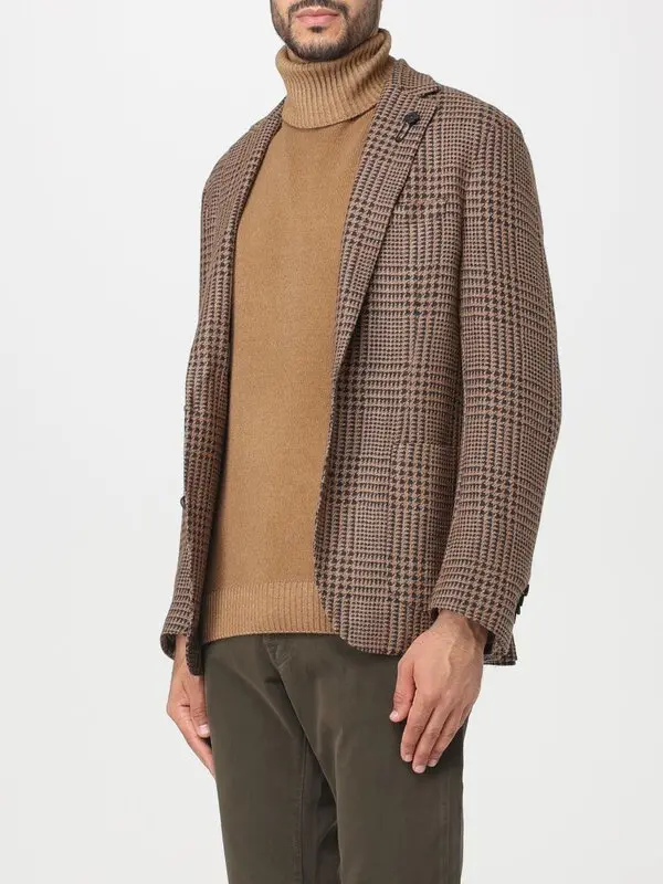 LARDINI Plaid Blazer - Black