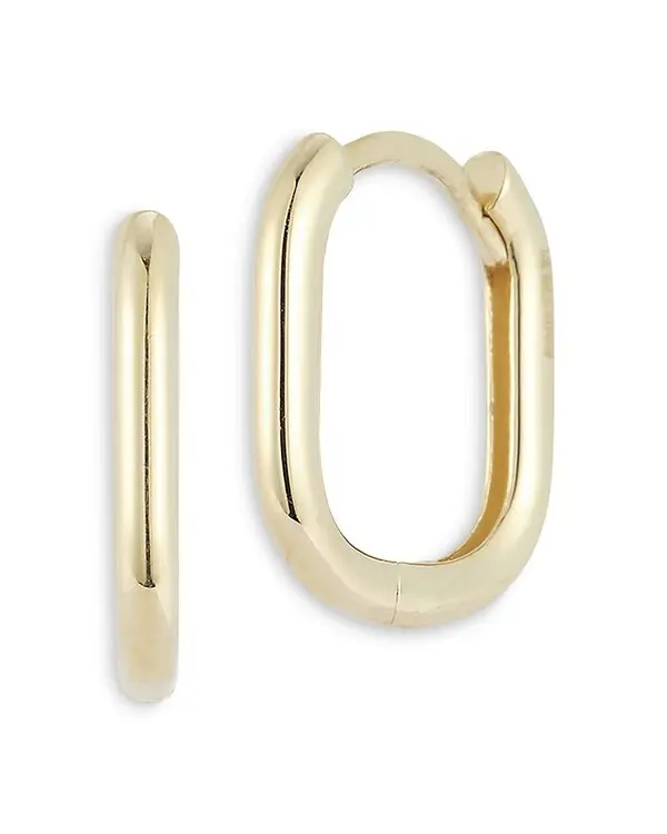 ALBERTO AMATI 14k Yellow Oval Hoop Earrings - Gold