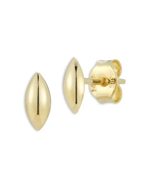 ALBERTO AMATI 14k Yellow Navette Stud Earrings - Gold