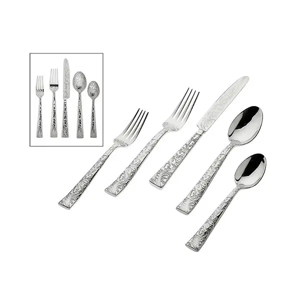 RICCI ARGENTIERI Parisian Garden 20 Pc Flatware Set - Silver