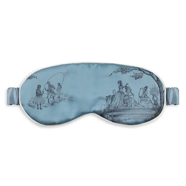Gingerlily X Sheila Bridges Harlem Toile Silk Sleep Mask - Blue