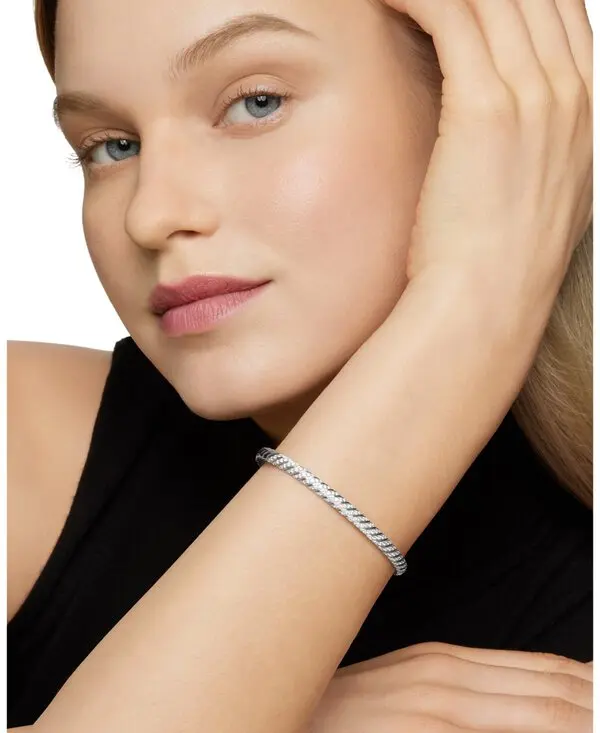 David Yurman Sculpted Cable Bangle Bracelet - White