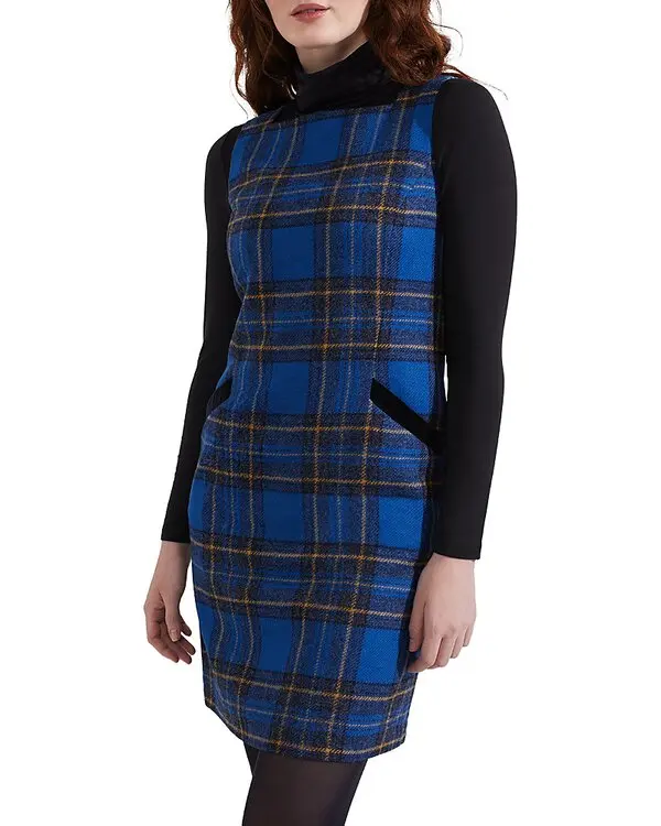 HOBBS LONDON Maven Plaid Wool Dress - Blue Multi