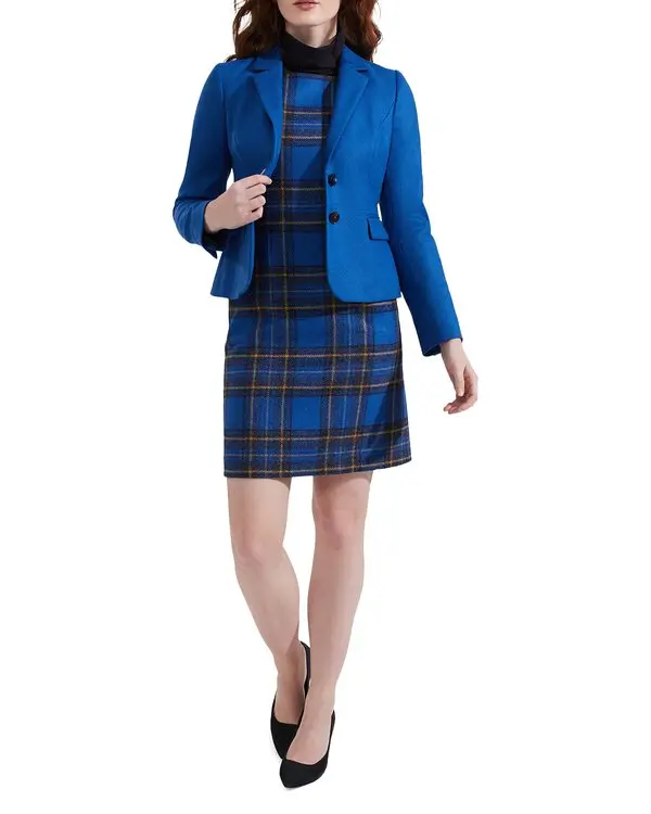 HOBBS LONDON Maven Plaid Wool Dress