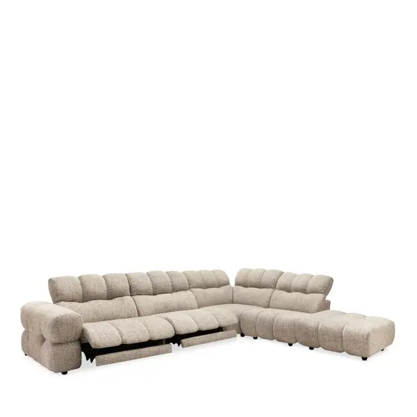 CHATEAU D'AX Marcella 5 Piece Power Sectional - X Grey
