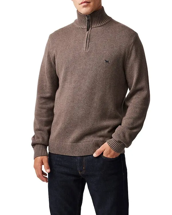 Rodd & Gunn Merrick Bay Quarter-zip Sweater - Nutmeg