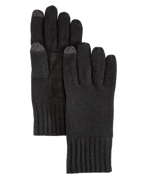 Bloomingdale'S Suede Patch Tech Gloves - Black/black