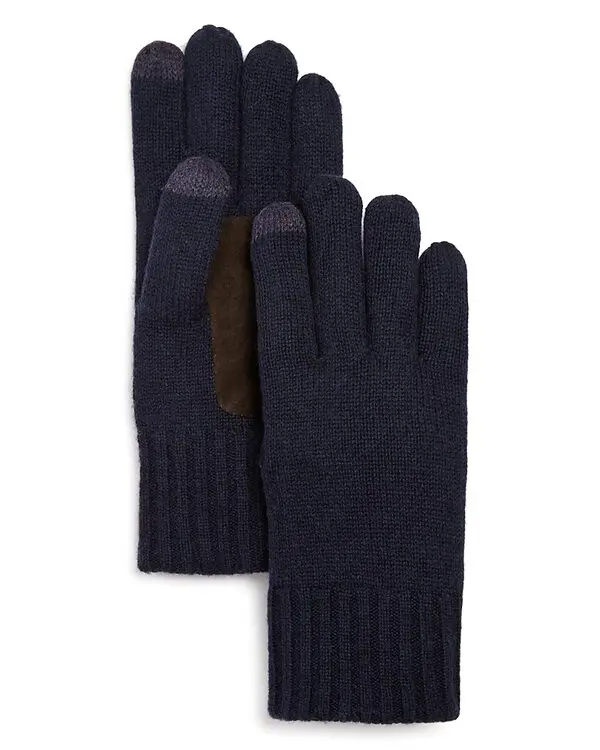 Bloomingdale'S Suede Patch Tech Gloves - Navy/brown