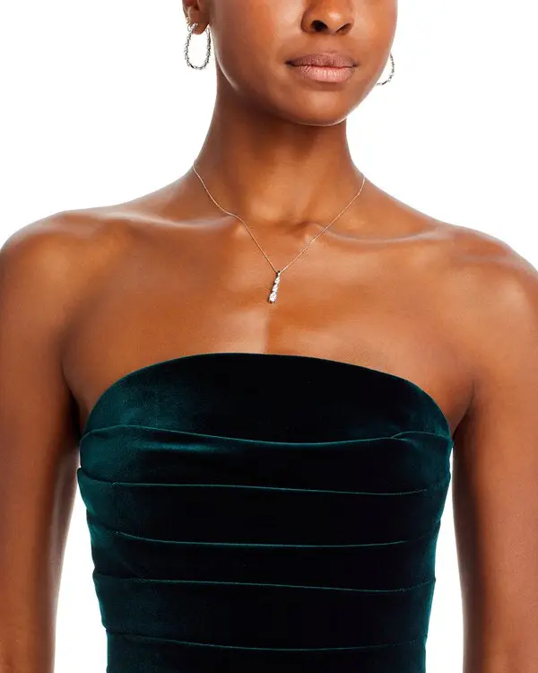 Aqua Velvet Strapless Gown Exclusive