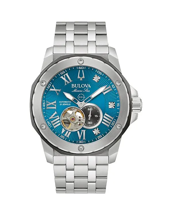 Bulova Marc Anthony Marine Star 45mm Watch - Blue/silver