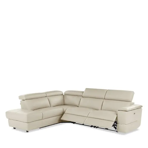 GIUSEPPE NICOLETTI Ronaldo 3 Piece Recliner Sectional - Bull Bianco Latte