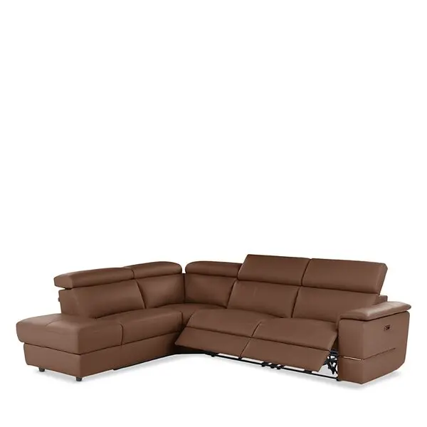 GIUSEPPE NICOLETTI Ronaldo 3 Piece Recliner Sectional - Bull Cognac