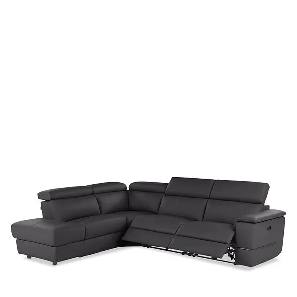 GIUSEPPE NICOLETTI Ronaldo 3 Piece Recliner Sectional - Bull Grigio Scuro