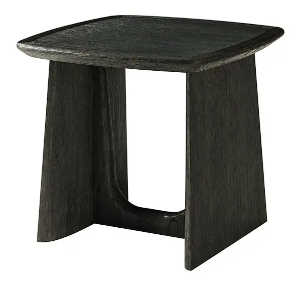 THEODORE ALEXANDER Repose Square Side Table - Charcoal Oak