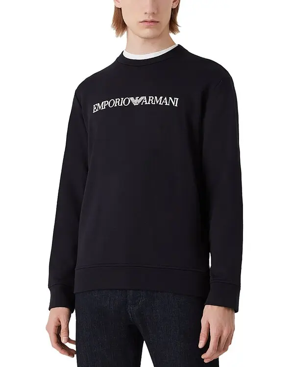 Emporio Armani Essential Jersey Logo Sweatshirt - Navy Blue