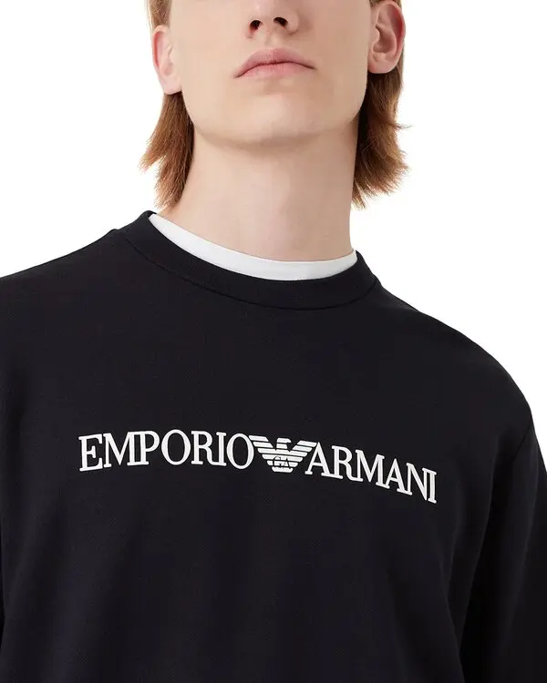 Emporio Armani Essential Jersey Logo Sweatshirt - Navy Blue