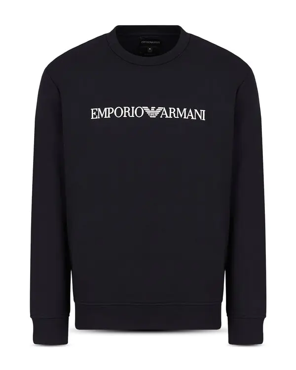 Emporio Armani Essential Jersey Logo Sweatshirt - Navy Blue