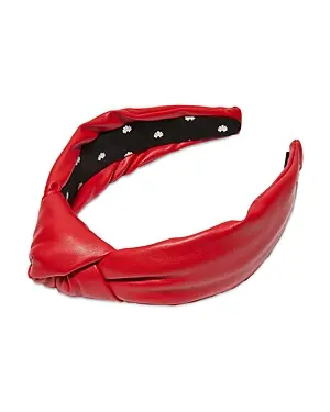 Lele Sadoughi Faux Leather Knotted Headband In Red - 30% Off  display picture 2