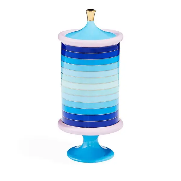 Jonathan Adler Scala Striped Canister - Blue