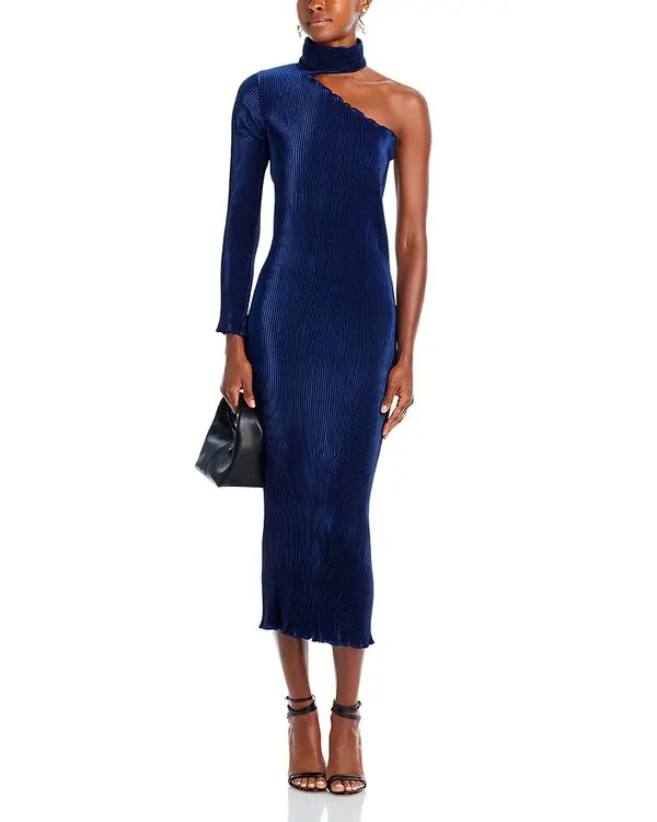 L'Idee 90s One Shoulder Dress In Midnight - 76% Off | Editorialist