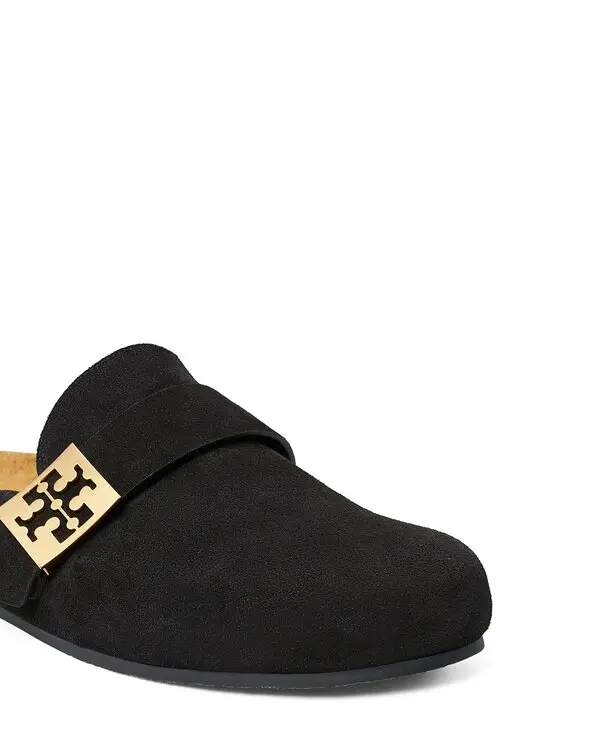 Tory Burch Mellow Suede Mules - Perfect Black