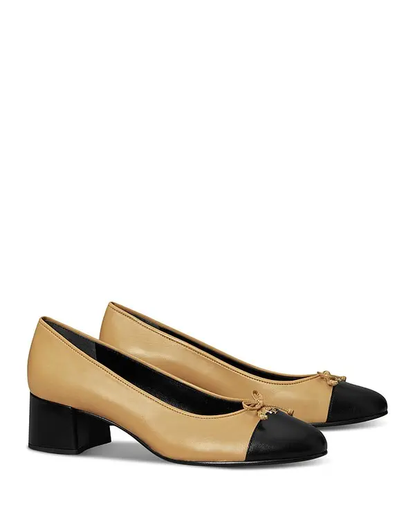 Tory Burch Bow Ballet High Heel Pumps - Ginger Shortbread