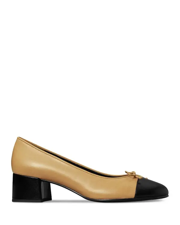 Tory Burch Bow Ballet High Heel Pumps - Ginger Shortbread