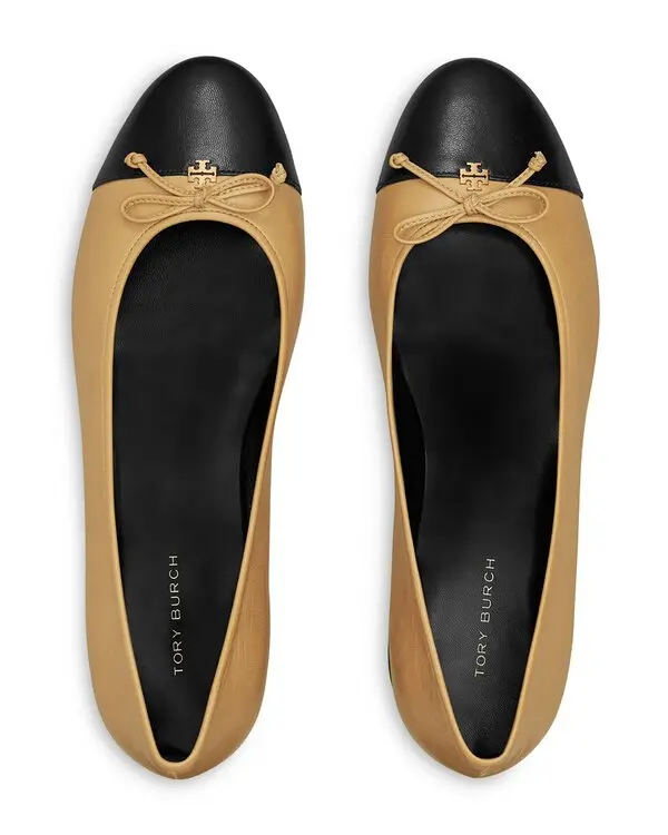 Tory Burch Bow Ballet High Heel Pumps - Ginger Shortbread
