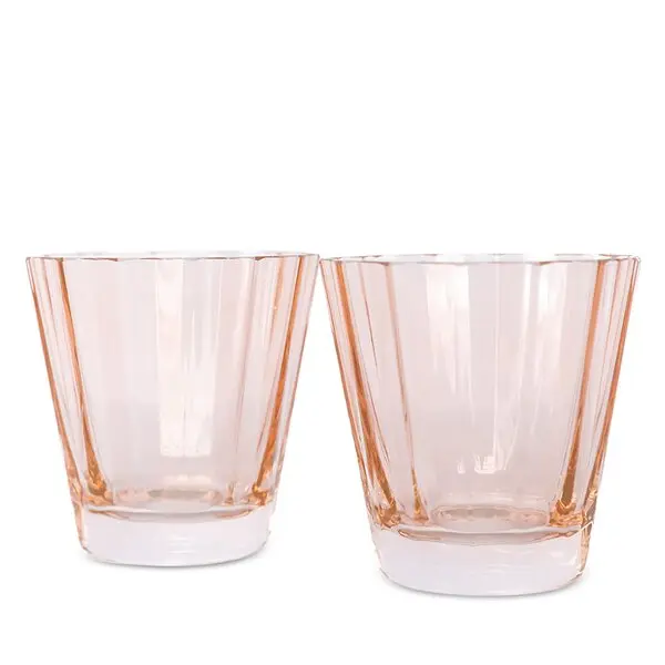 ESTELLE COLORED GLASS Sunday Lowball Glasses, Set Of 2 - Blush Pink