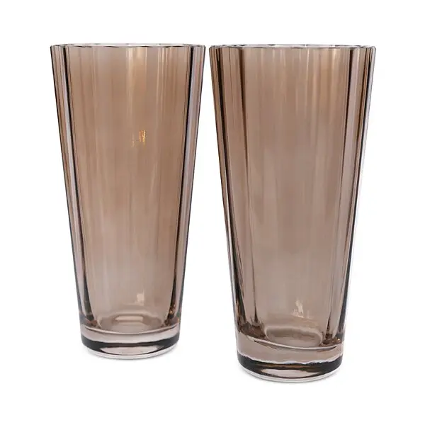 ESTELLE COLORED GLASS Sunday Highball Glasses, Set Of 2 - Amber Smoke