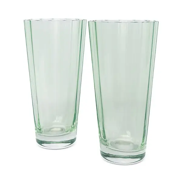 ESTELLE COLORED GLASS Sunday Highball Glasses, Set Of 2 - Mint Green