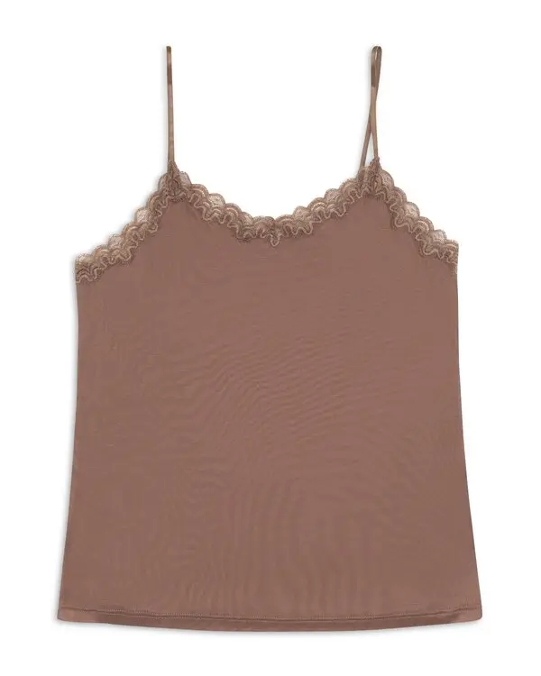 Uwila Warrior Lace Trim Silk Camisole - Brown