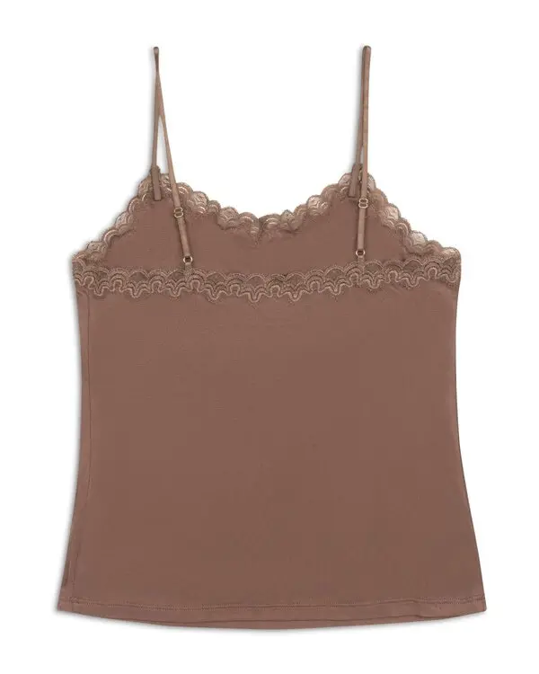 Uwila Warrior Lace Trim Silk Camisole - Brown