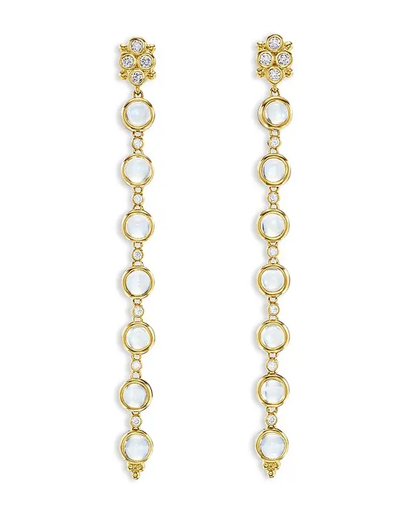Temple St. Clair 18k Yellow Gold Moonstone And Diamond Drop Earrings - Blue/gold