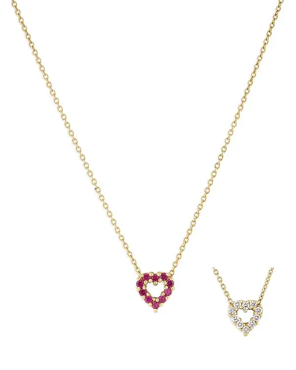 Roberto Coin 18k Yellow Gold Diamond & Ruby Heart Pendant Necklace - Gold/multi