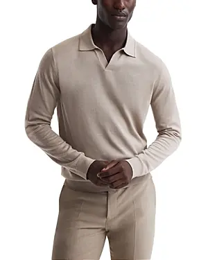REISS Milburn Long Sleeve Open Collar Sweater